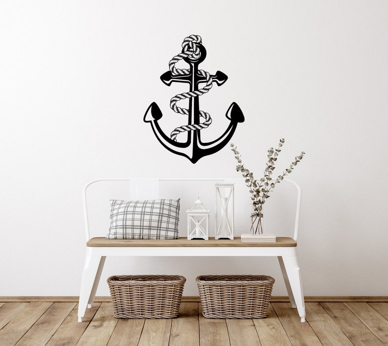Anchor Wall Decal Vinyl Sticker Decals Sea Ocean Nautical - Etsy