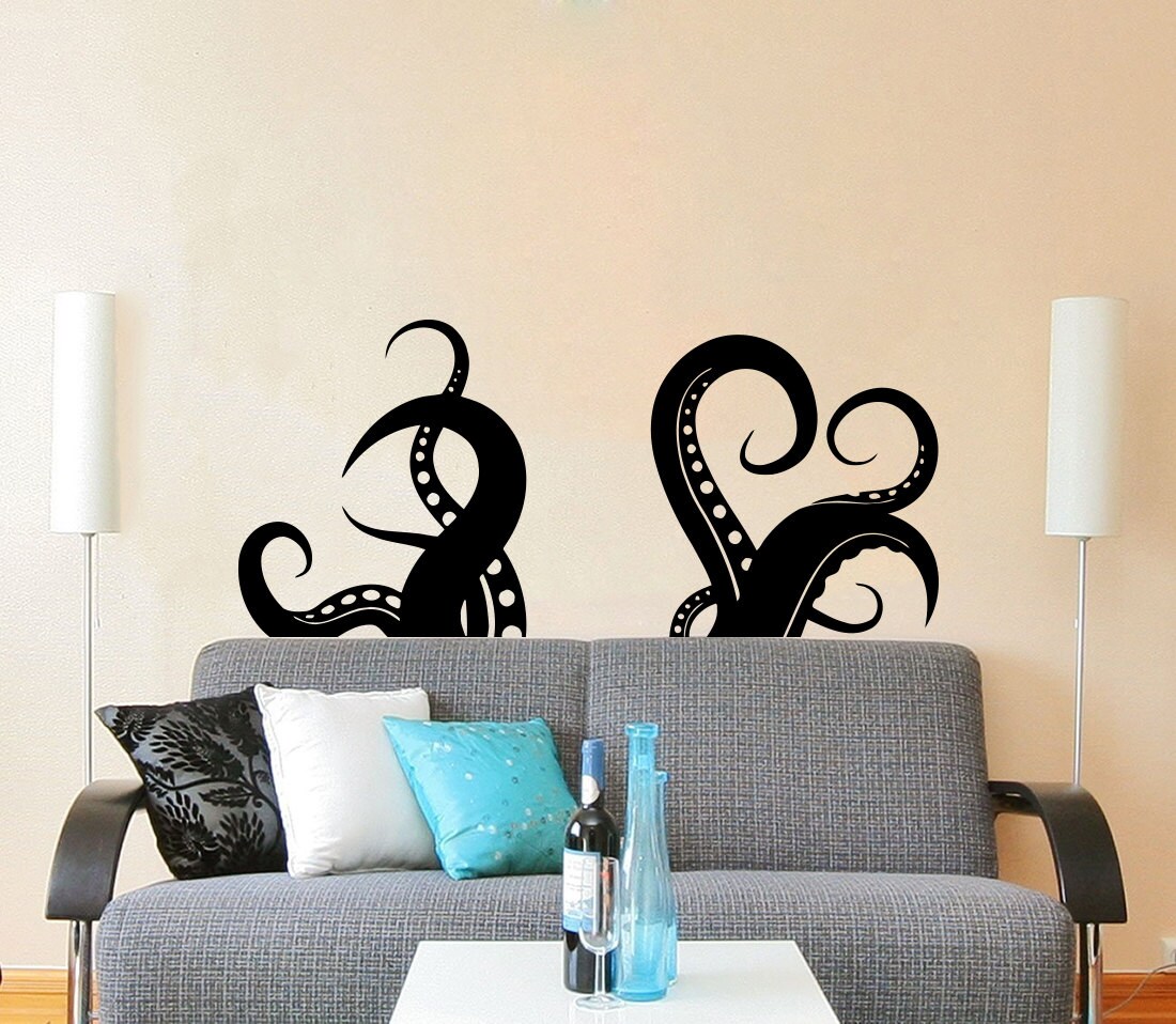 Octopus Wall Decal Vinyl Sticker Decals Kraken Octopus | Etsy