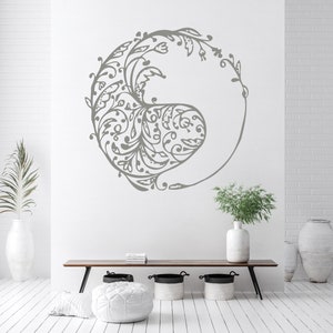 Yin Yang Wall Decal Yoga Vinyl Sticker Decals Floral Patterns - Etsy
