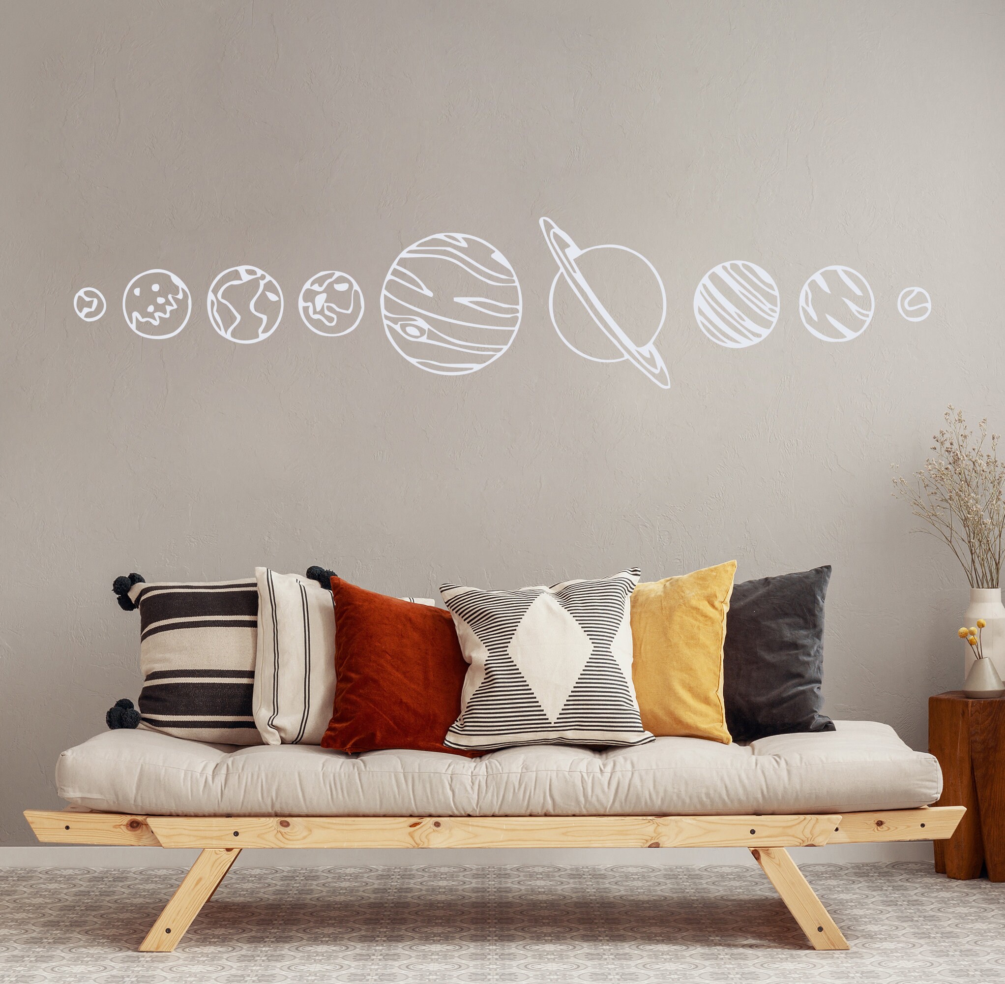 Solar System Wall Decal Space Vinyl Stickers Science - Etsy UK