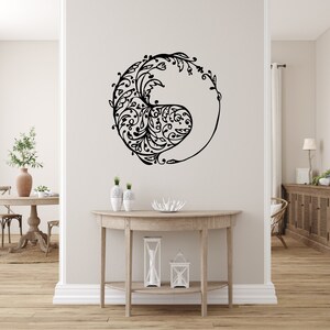 Yin Yang Wall Decal Yoga Vinyl Sticker Decals Floral Patterns - Etsy