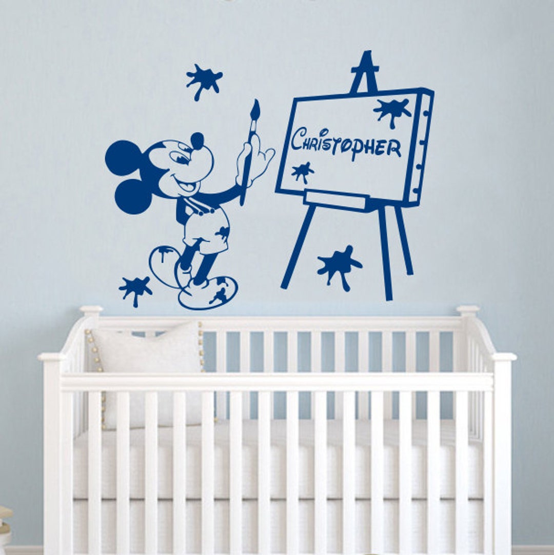 Name Wall Decal Mickey Mouse Vinyl Decals Sticker Custom Name - Etsy