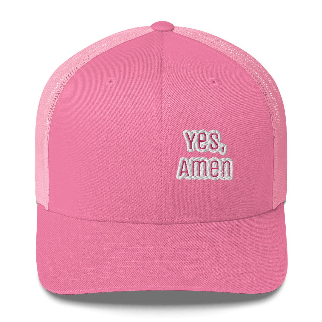 Yes, Amen Pink Trucker Hat - Etsy