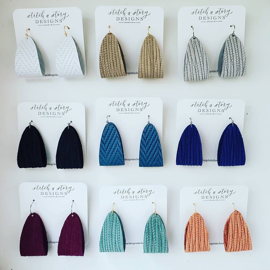 Leather Loop Earring, Leather Hoop Earring, Leather Earrings - Etsy