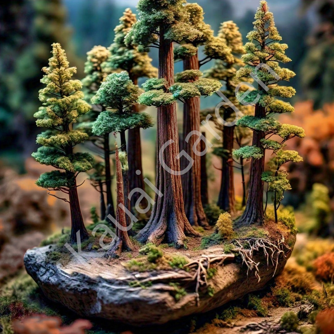 Realistic Diorama Miniature Redwood Trees. Decorative. Perfect for ...