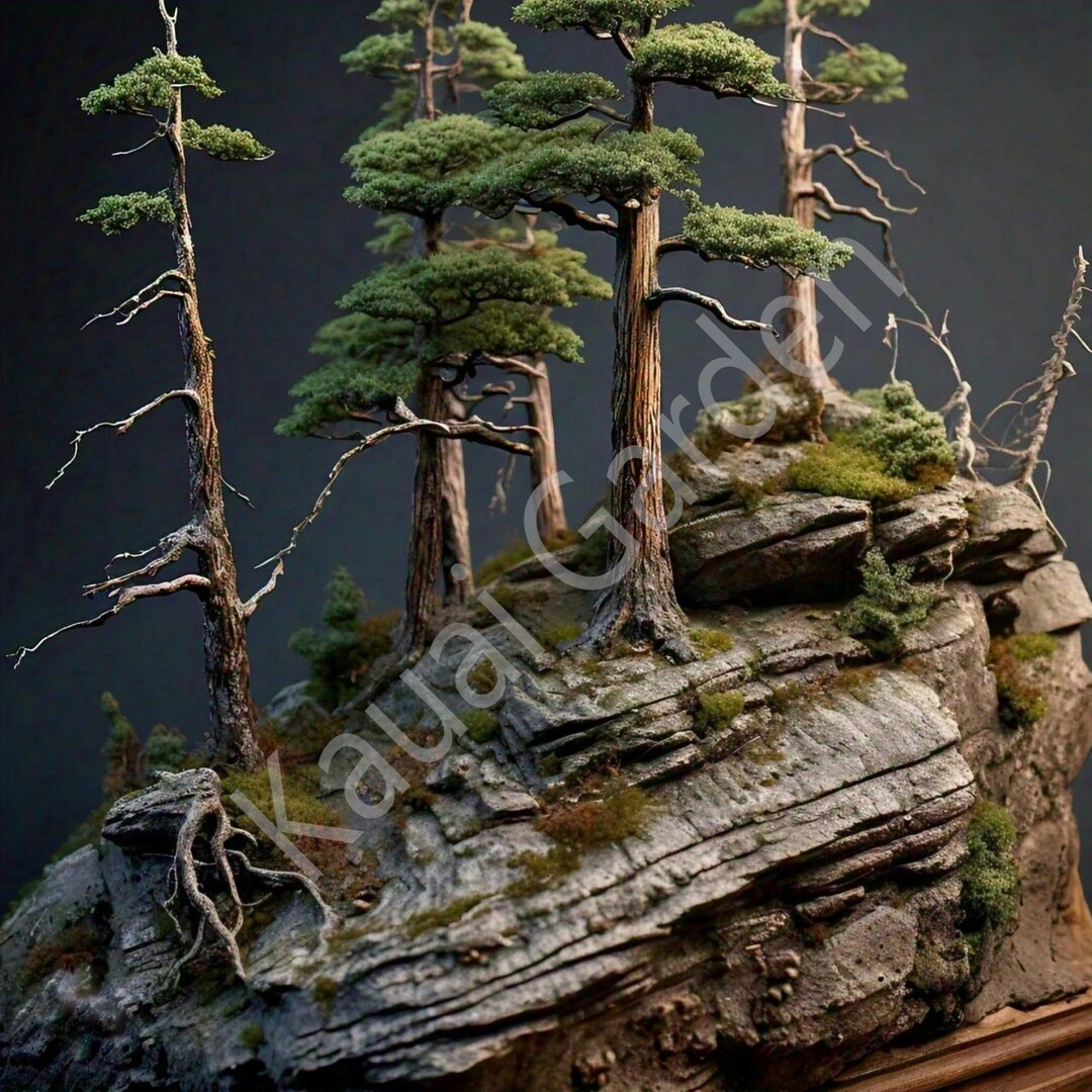 Realistic Diorama Miniature Trees and Beautiful Rock Formations ...