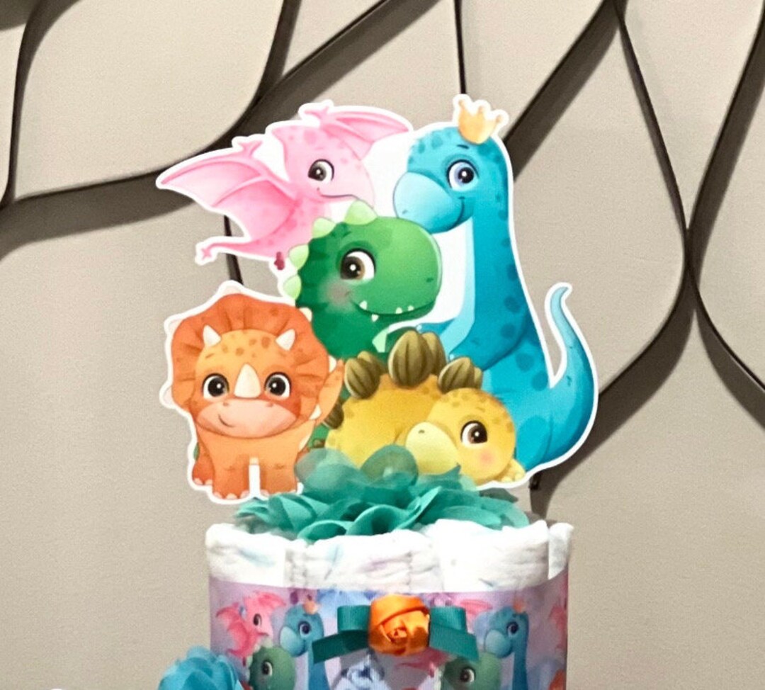 Dinosaur Cake Topper , Dinosaur Diaper Topper , Dinosaur Baby Shower ...