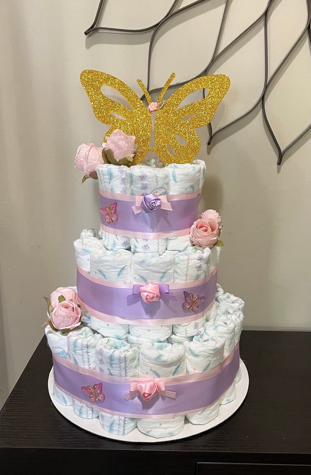 Butterfly Diaper Cake Baby Shower Girl Butterfly Baby Shower - Etsy