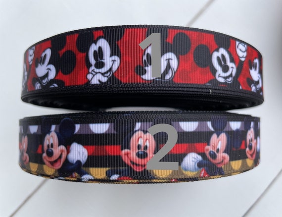 7/8 Mickey Mouse Grosgrain Ribbon mickey Ribbons | Etsy