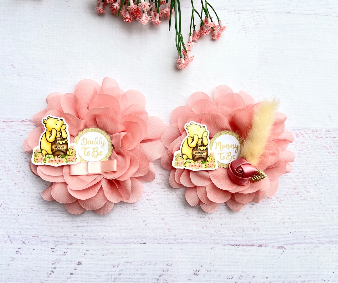 Classic Winnie the Pooh Baby Shower Pin Blush Pink Classic Pooh Pin ...