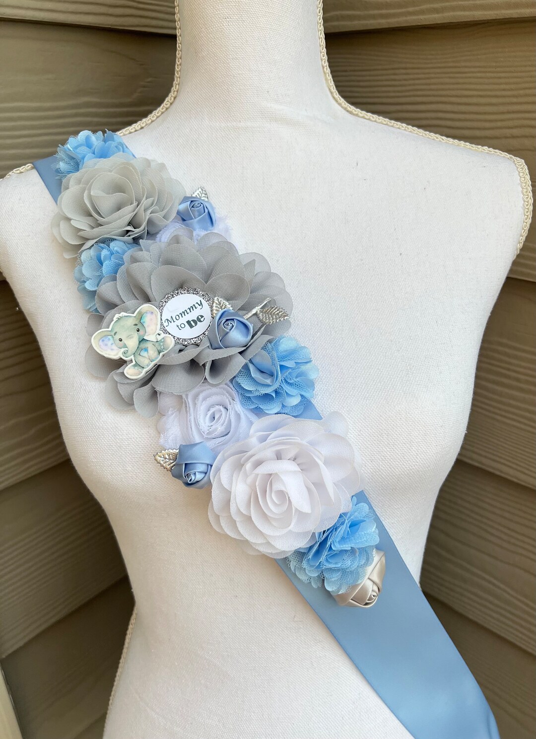 Elephant Baby Shower Shoulder Sash Baby Shower Sash Elephant Maternity ...