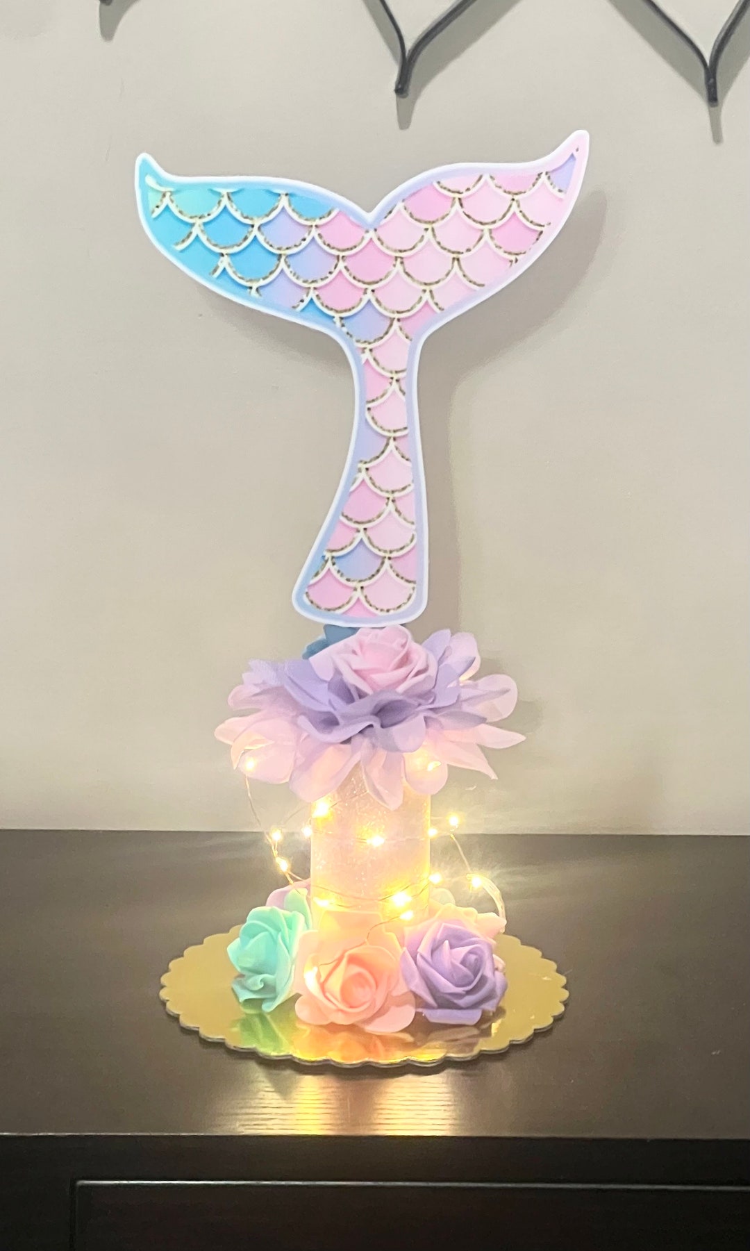 Mermaid Baby Shower Centerpiece With LED Light Mermaid Tail ...