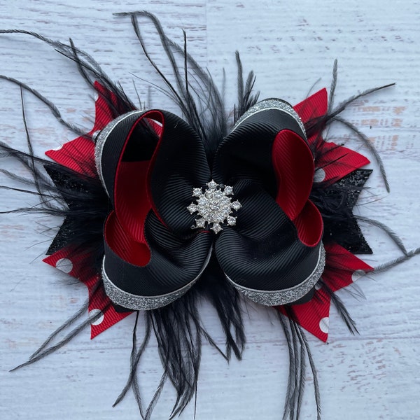 Red and Silver Bow - Etsy