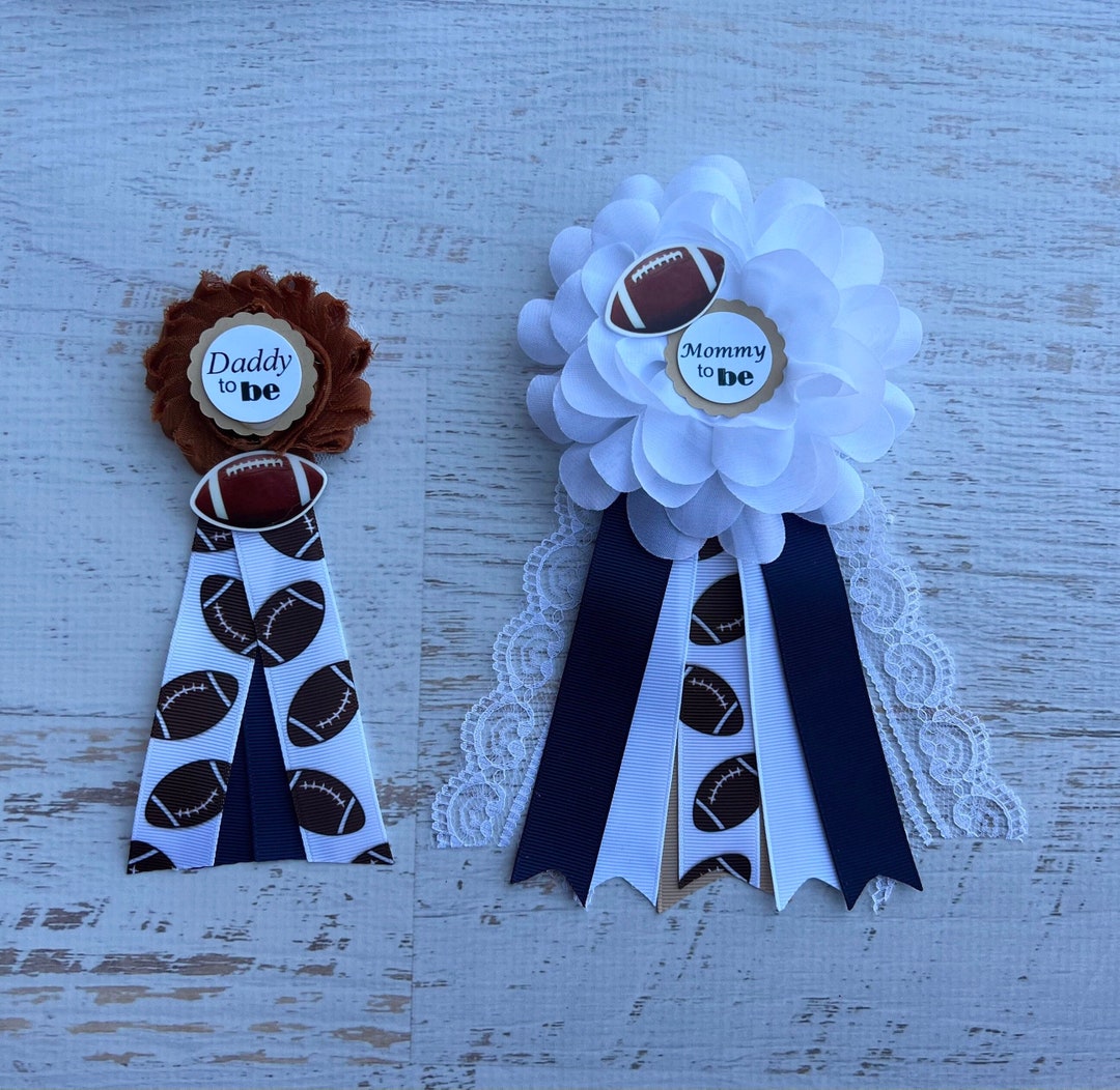Football Baby Shower Corsage, Football Pin , Football Baby Shower Pin ...