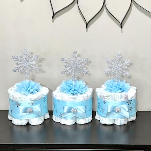 Winter Wonderland Diaper Cake Baby Shower Boy Centerpieces / Decoration ...