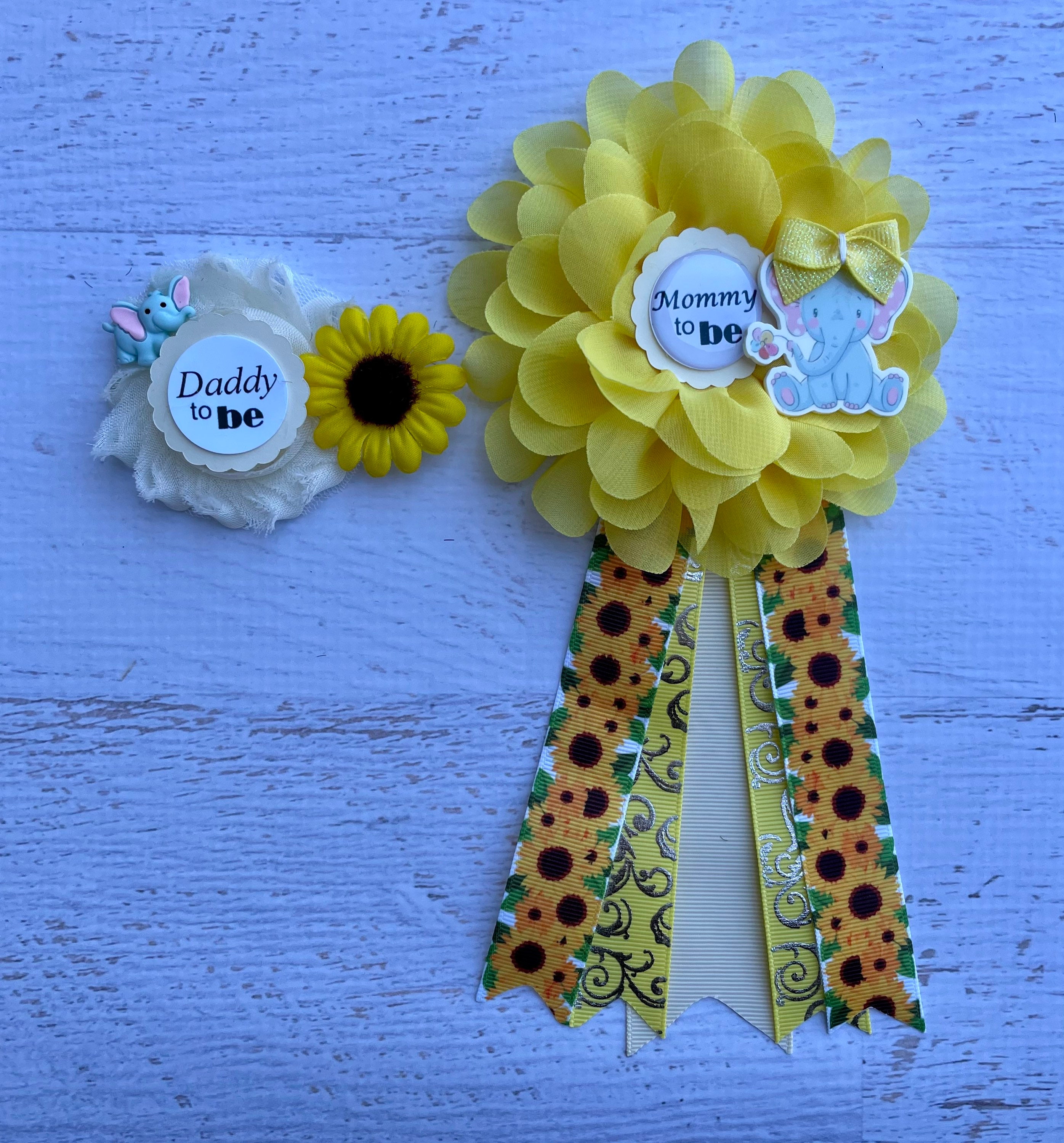 Elephant Sunflower Baby Shower Sashyellow Elephant Sunflower - Etsy