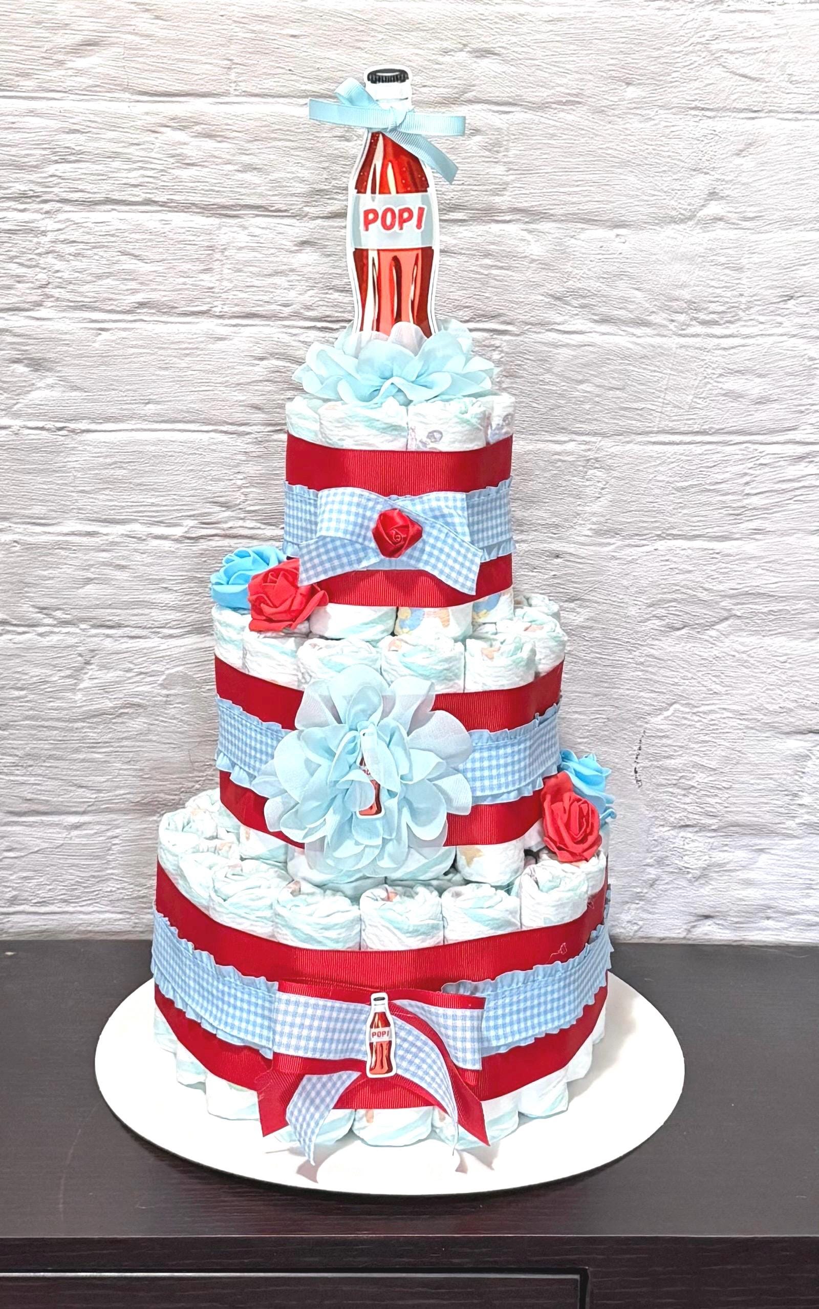 Ready to Pop Diaper Cake Baby Shower Girl , Gender Neutral Soda Pop ...