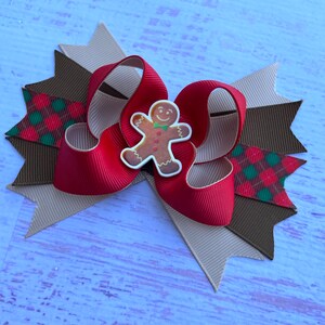 Gingerbread Hair Bow Christmas Hair Bow Hair Clip Holiday Hair Bows ...