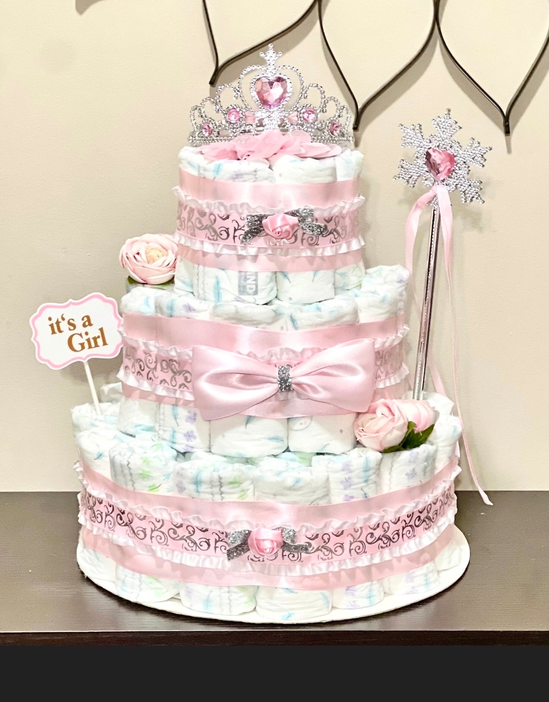 Princess Diaper Cake Baby Shower Girl Princess Baby Shower Decoration ...