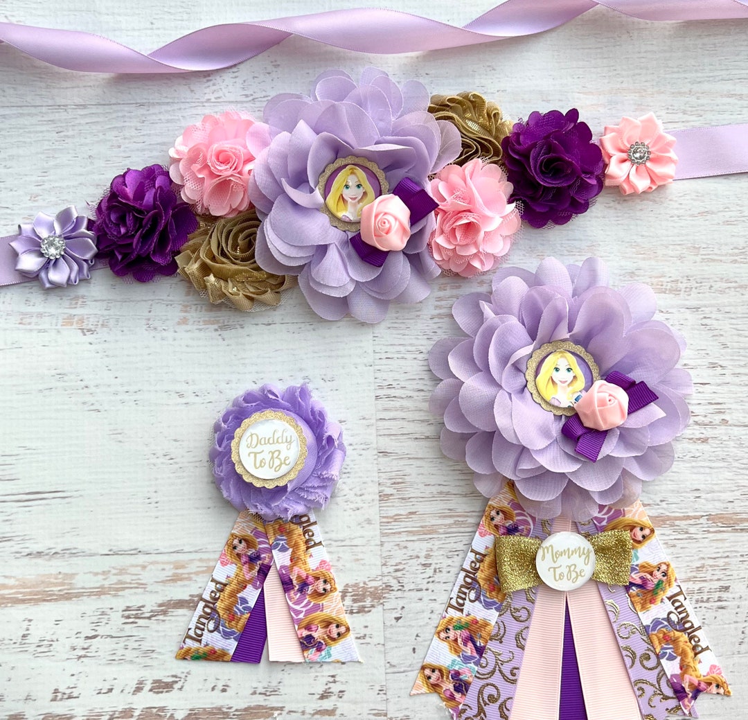 Rapunzel Baby Shower Sash Rapunzel Maternity Sash Belt Rapunzel Sash ...