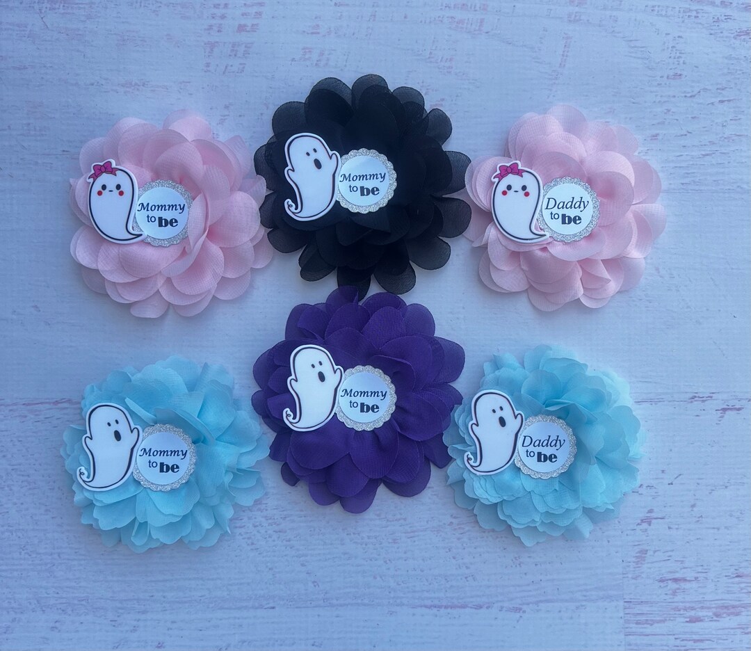 Ghost Baby Shower Corsages, Baby Shower Pins, Mommy and Daddy Pins ...