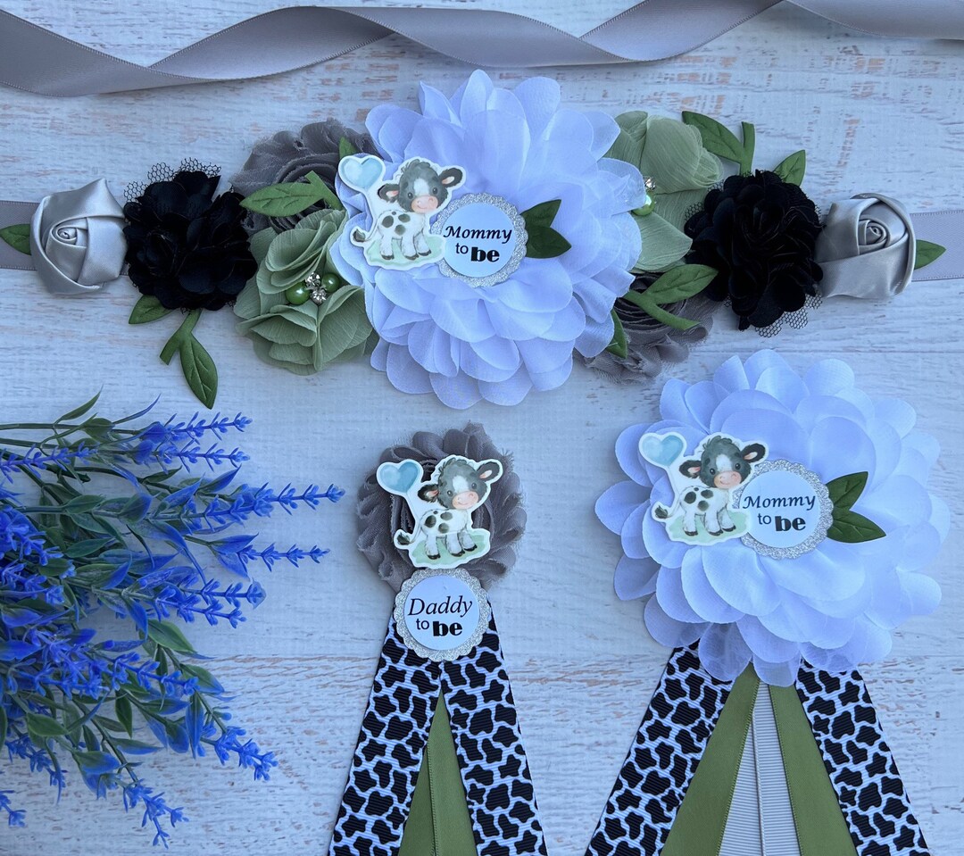 Holy Cow Baby Shower Sash , Green Cow Maternity Sash Boy, Holy Cow Baby ...