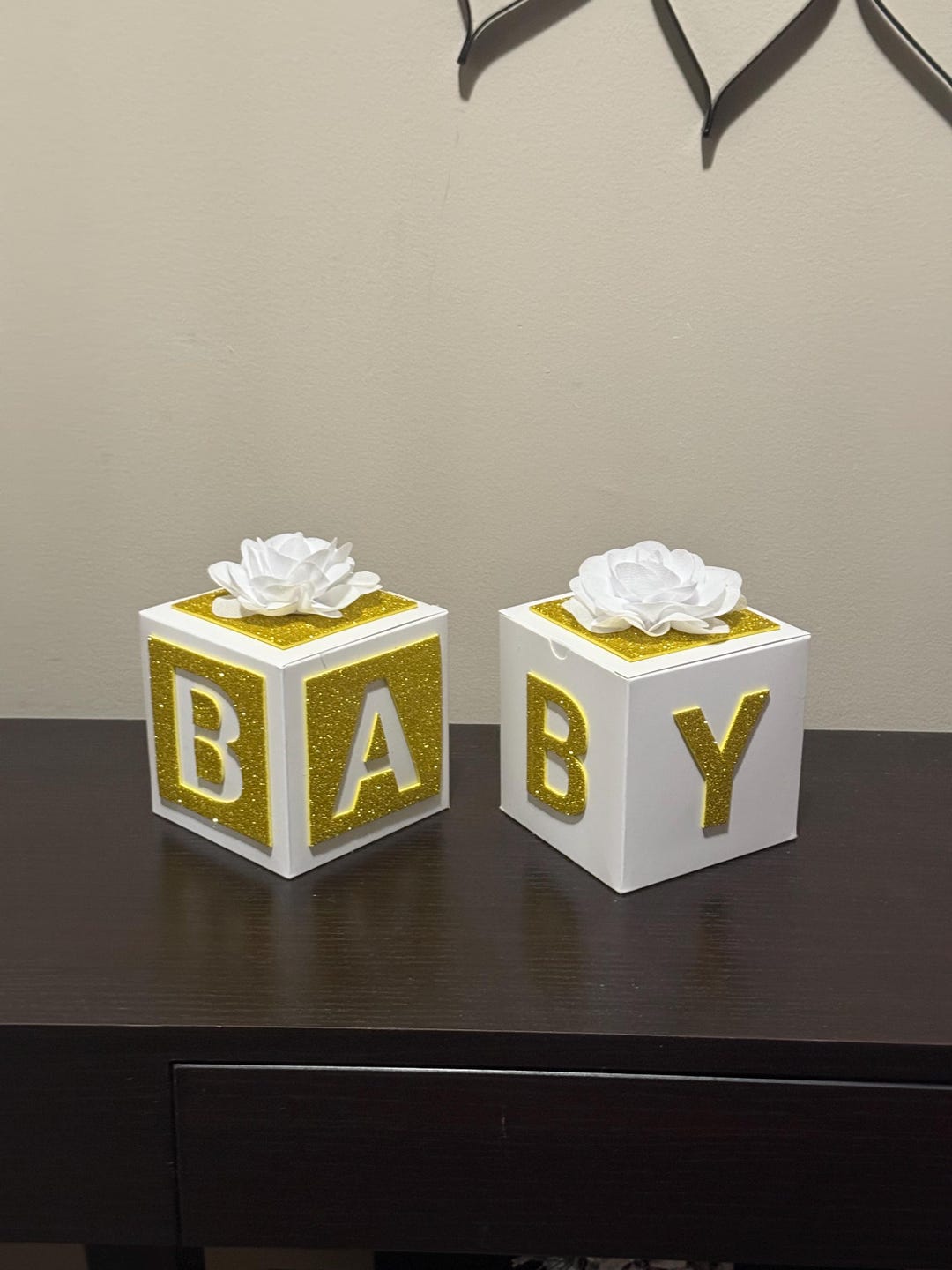 Gender Neutral Baby Blocks Letters Baby Shower Centerpieces Baby Shower ...