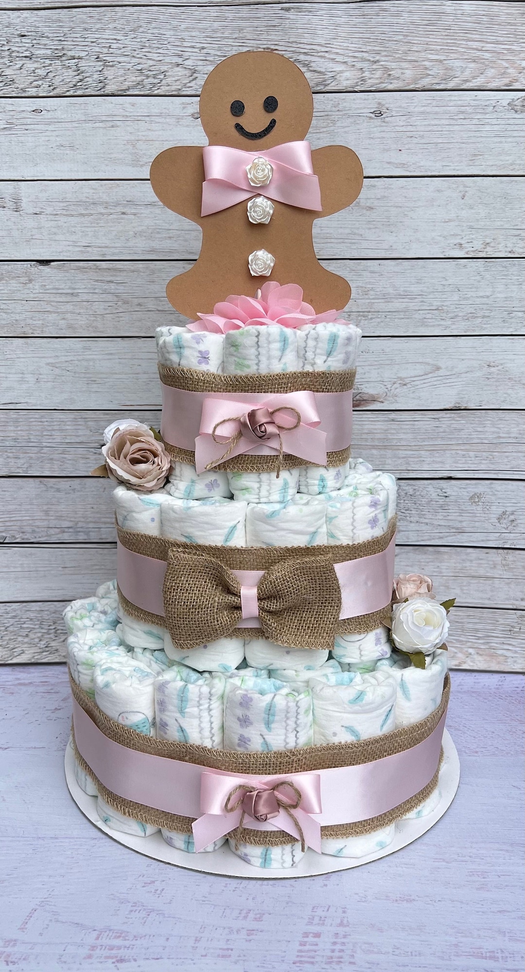 Gingerbread Diaper Cake Baby Shower, Gingerbread Baby Shower ...