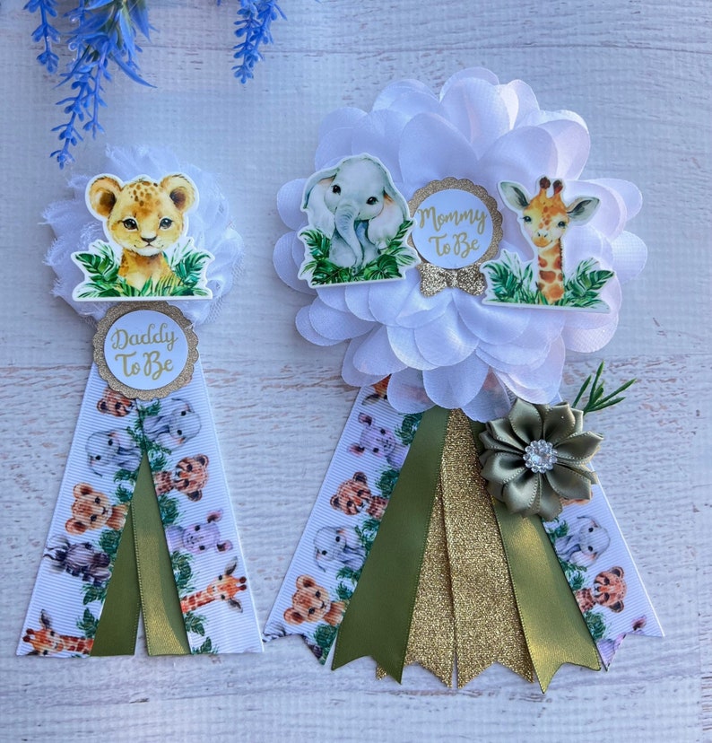 Safari Baby Shower Corsage Pin ,safari Baby Shower Pin, Mommy to Be Pin ...