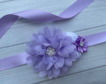 Lavender Bridal Sash - Etsy