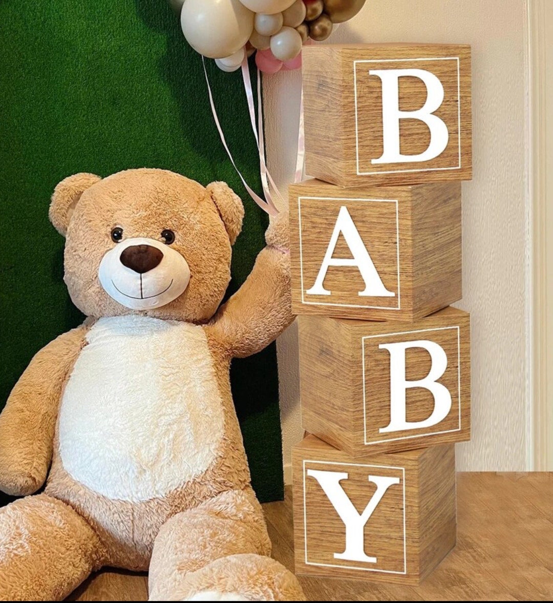 Wood Grain Baby Shower Boxes ,rustic Baby Shower Decorations, Gender ...