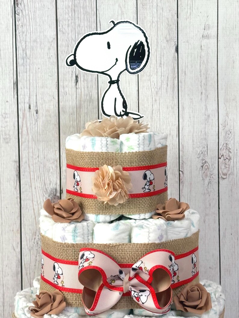 Dog Diaper Cake Dog Baby Shower 3 Tier Diaper Cake Gender Neutral Baby ...