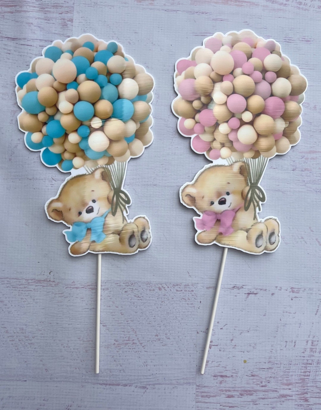 Teddy Bear Hot Air Balloon Diaper Cake Topper , Diaper Topper , Teddy ...