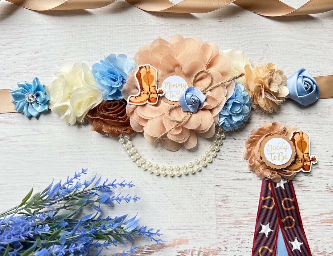 Cowboy Baby Shower Sash ,blue Cowboy Baby Shower Boy ,mommy Sash ...