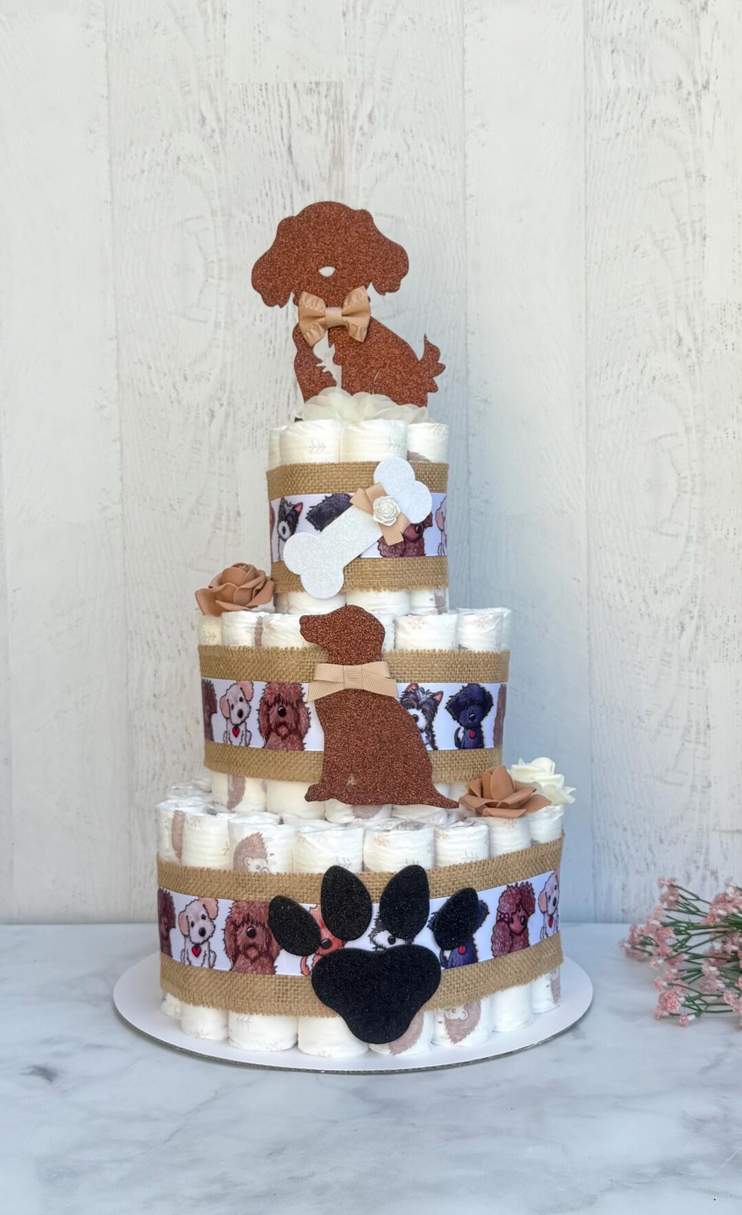 Dog Diaper Cake Dog Baby Shower Gender Neutral Baby Shower Table ...