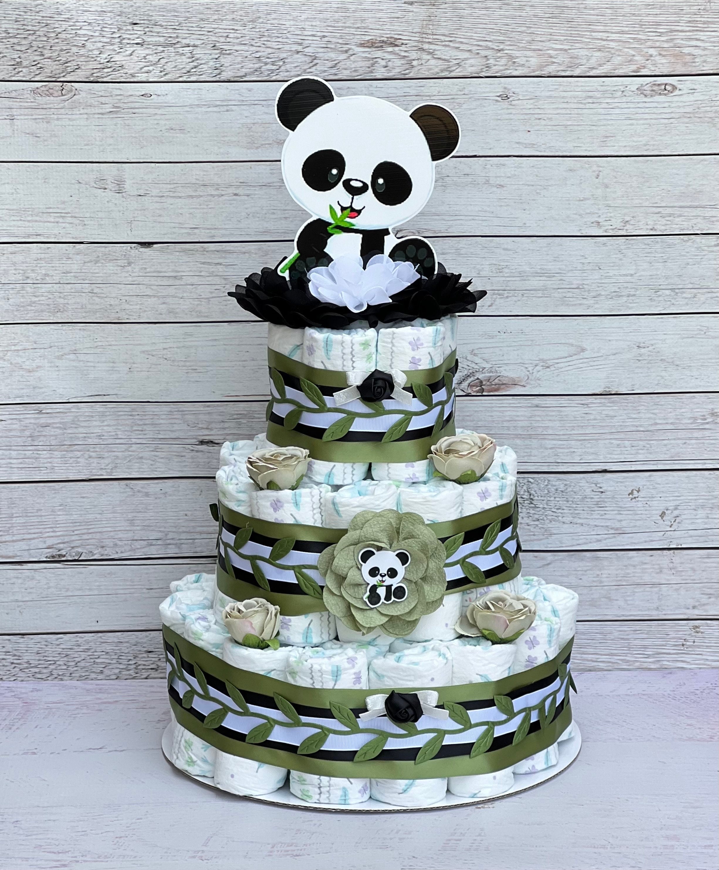 Panda Diaper Cake Panda Baby Shower 3 Tier Diaper Cake Baby Shower ...