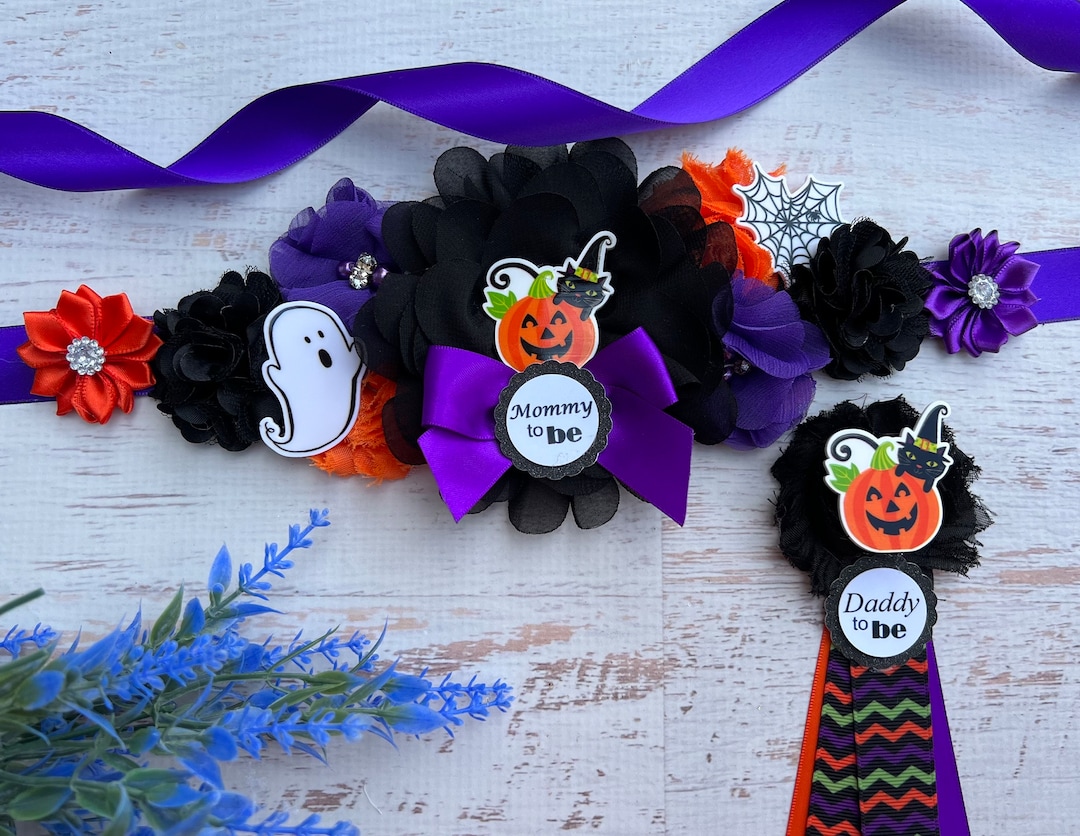 Halloween Baby Shower Sash , Halloween Maternity Sash , Halloween Baby ...