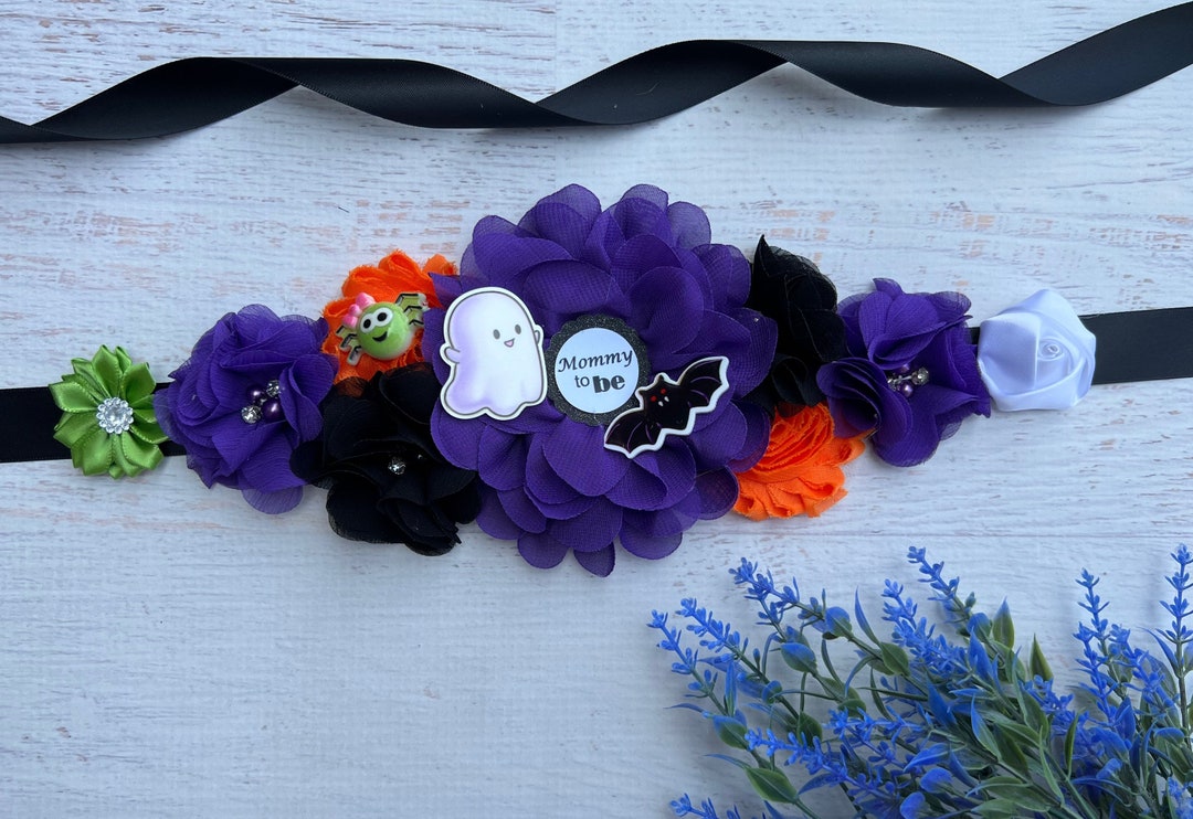 Halloween Baby Shower Sash Halloween Maternity Sash Pregnancy Sash ...