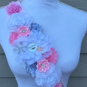 Winter Wonderland Baby Shower Shoulder Sash Snowflakes Baby Shower Sash ...