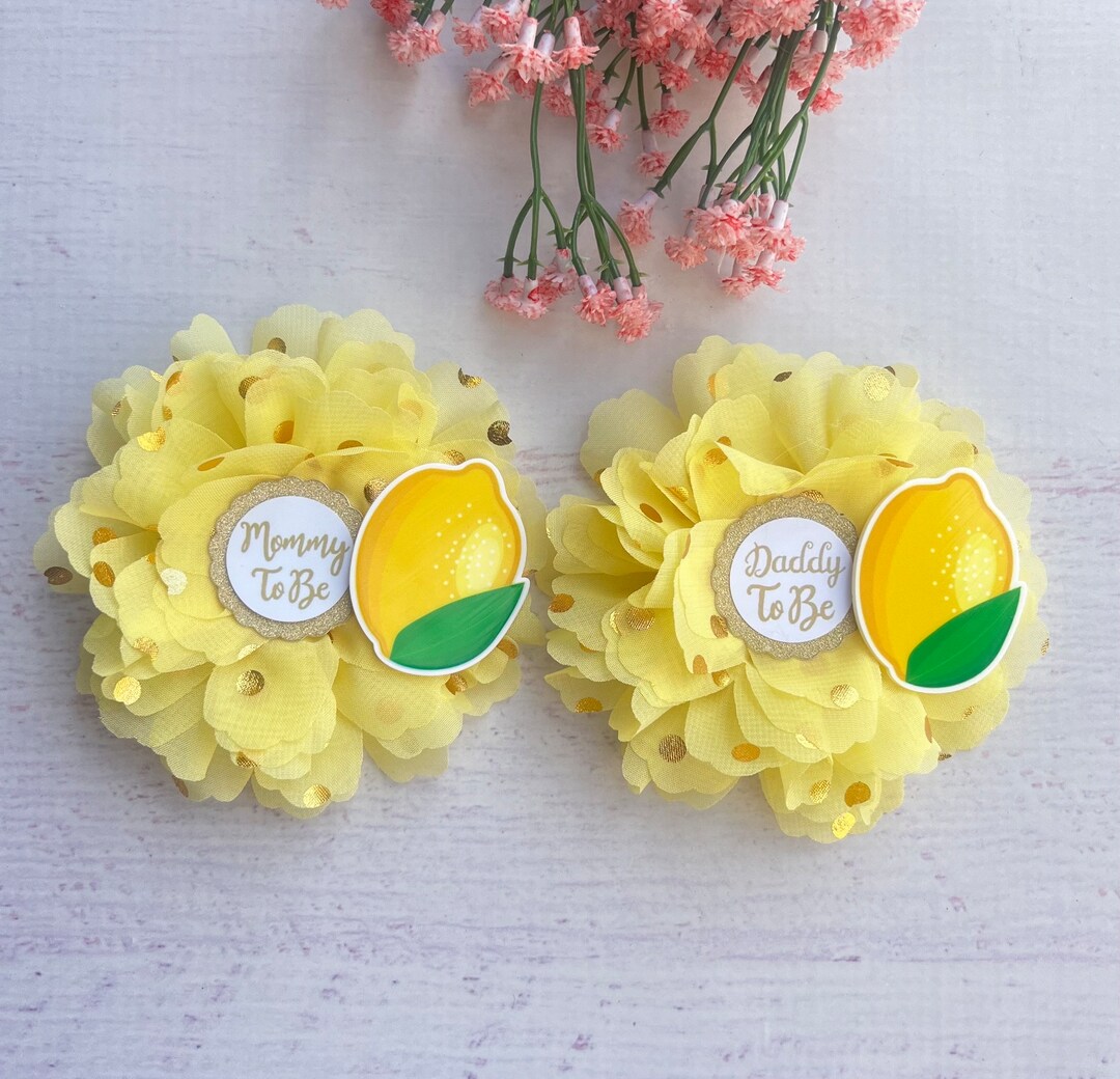 Lemon Baby Shower Pins Family Pins Mom and Dad Pins Lemon Baby Shower ...