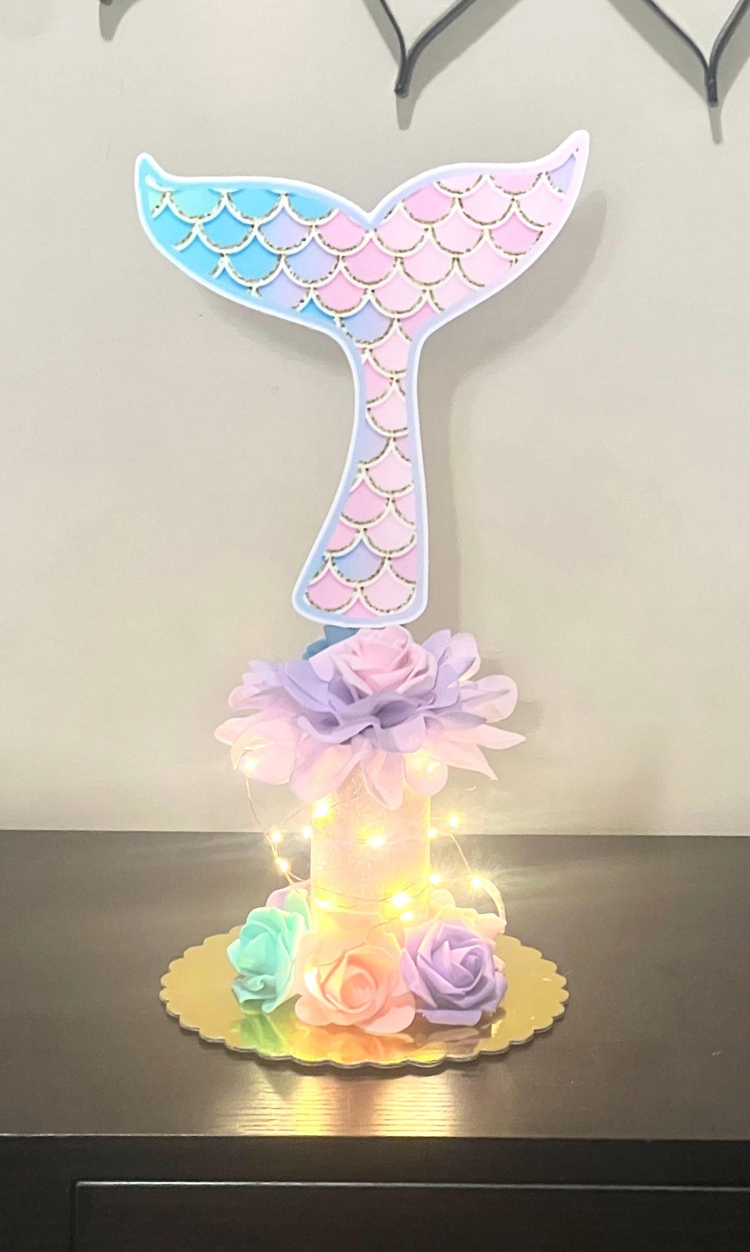 Mermaid Baby Shower Centerpiece With LED Light Table Decoration Under ...