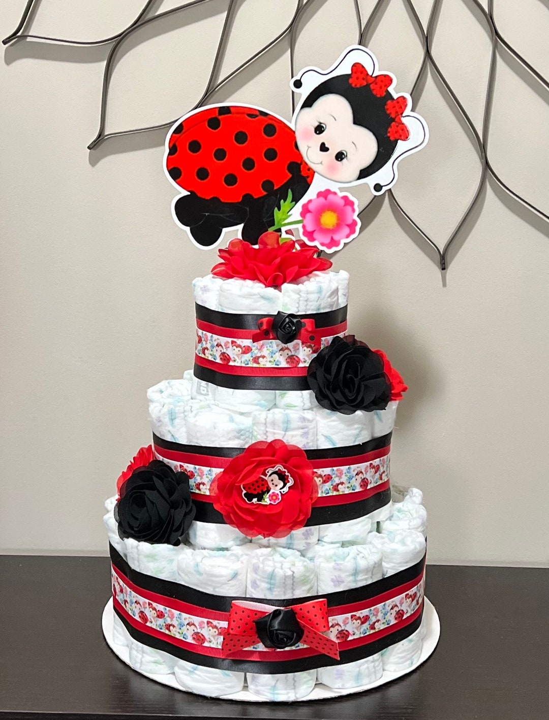 Ladybug Diaper Cake Baby Shower, Little Ladybug Baby Shower Centerpiece ...