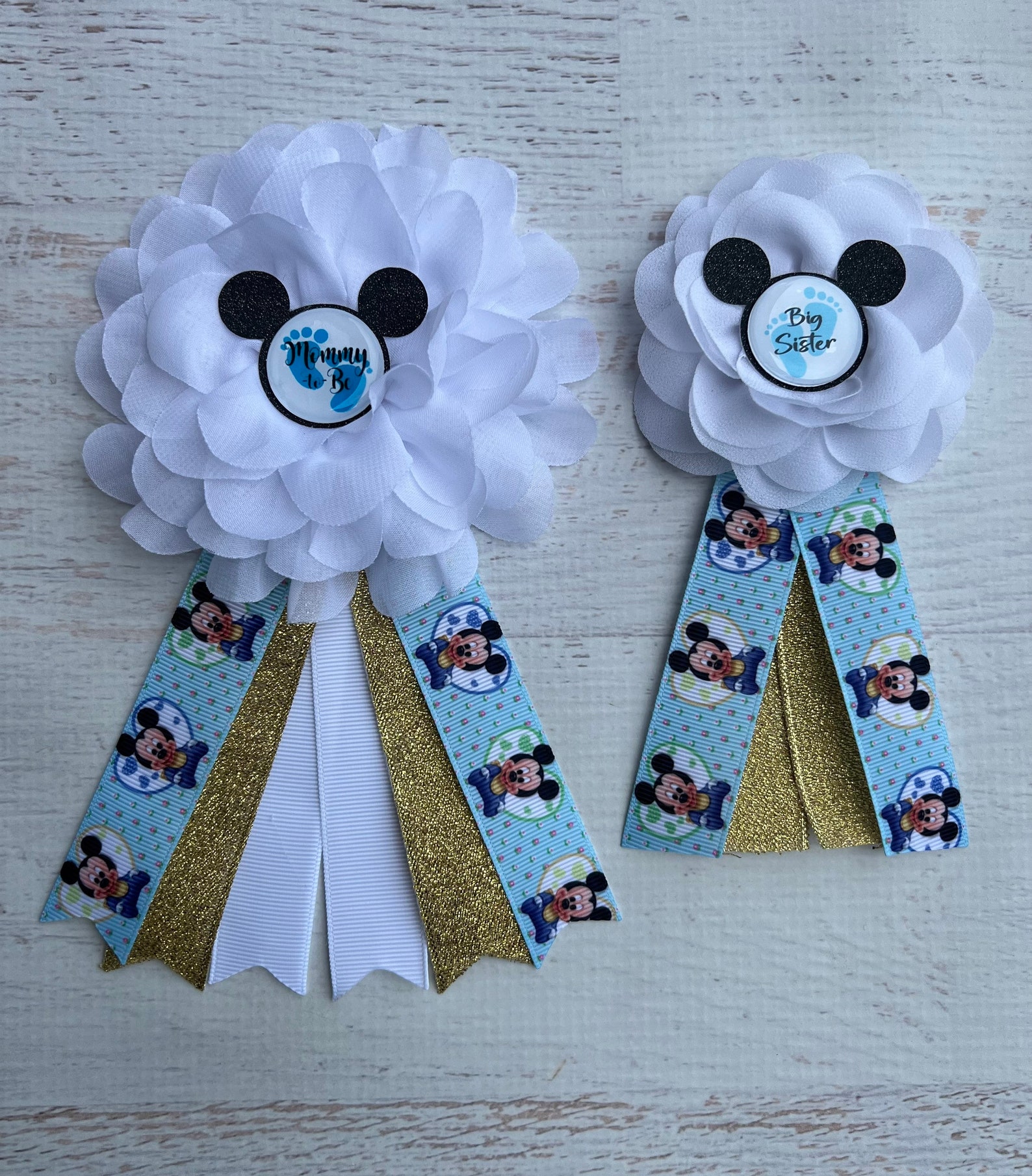 Mickey Mouse Maternity Sash Blue Mickey Mouse Baby Shower Sash - Etsy