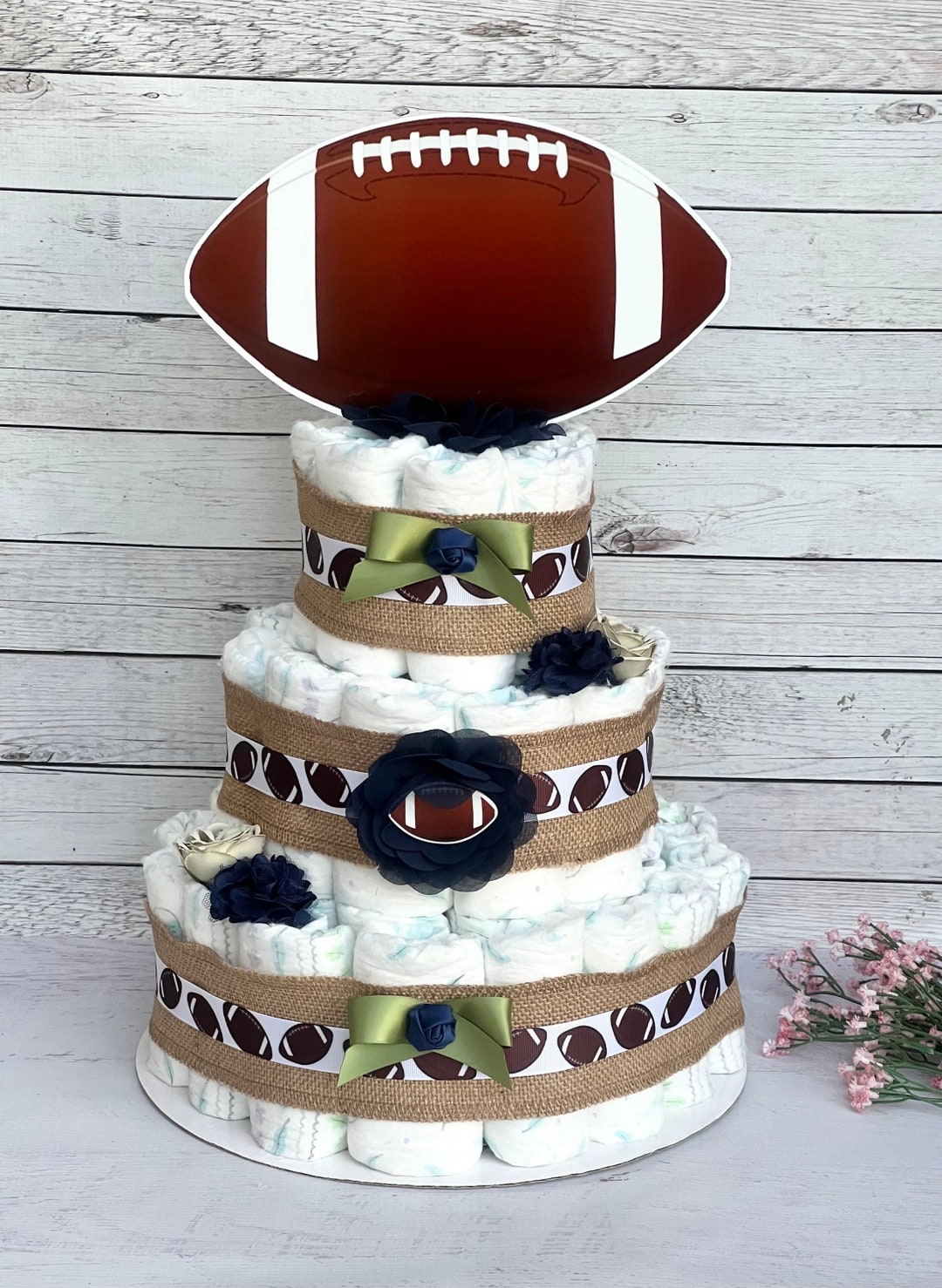 Football Diaper Cake Boy, Football Baby Shower Boy ,baby Shower Gift ...