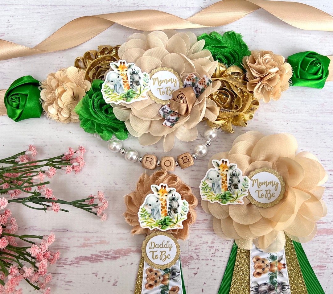 Safari Baby Shower Sash ,safari Maternity Sash ,pregnancy Sash ,jungle ...