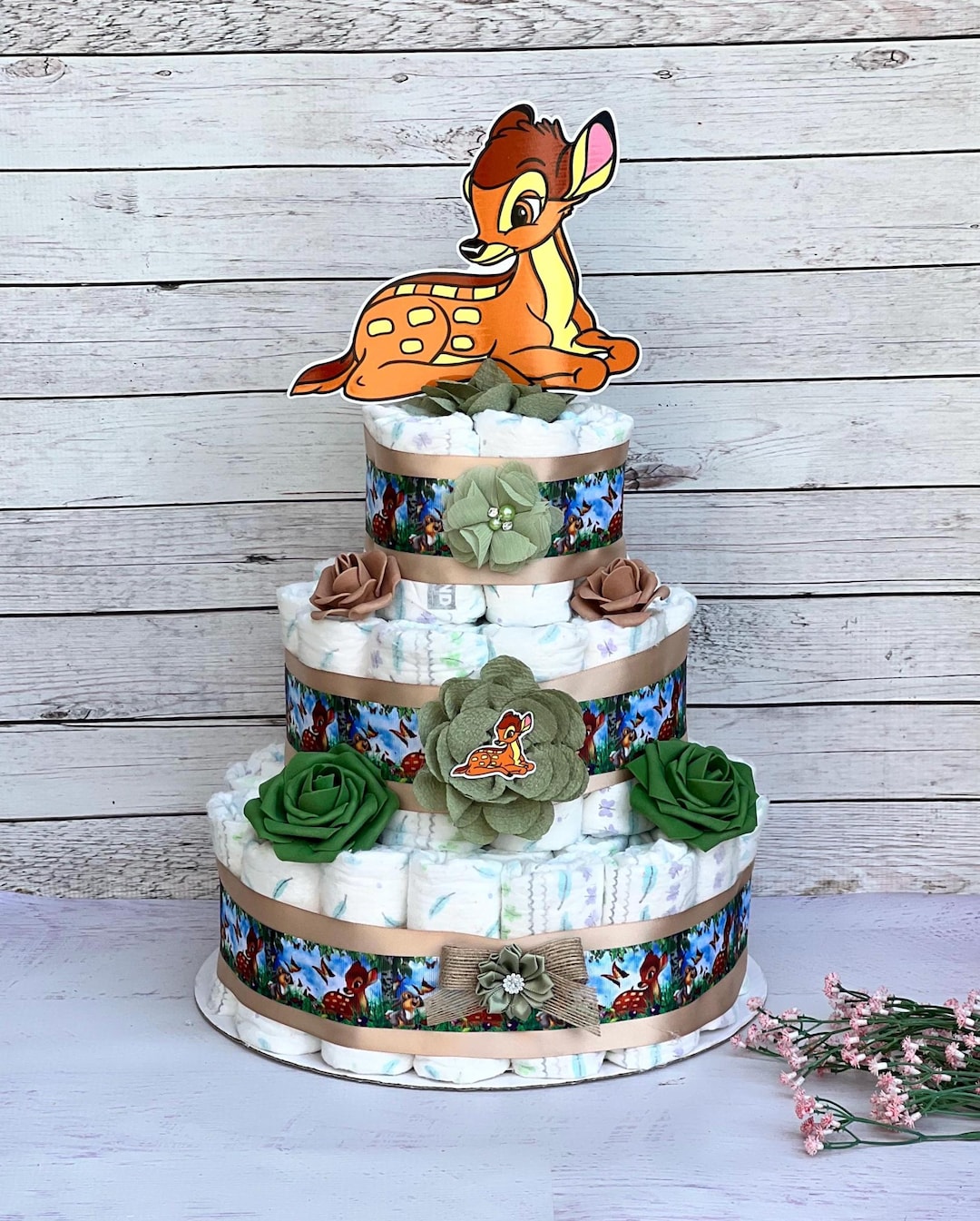 Deer Diaper Cake Deer Gender Neutral Baby Shower Centerpiece Baby ...