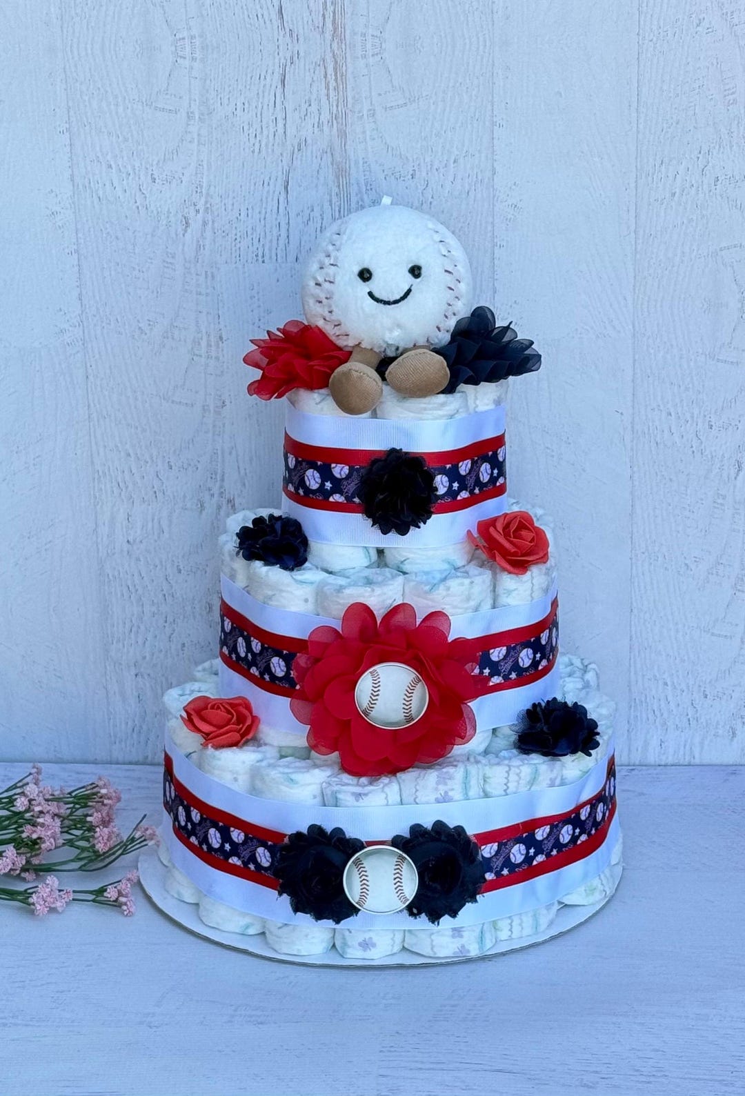 Baseball Diaper Cake Boy , Baseball Baby Shower Boy , Baby Shower Gift ...