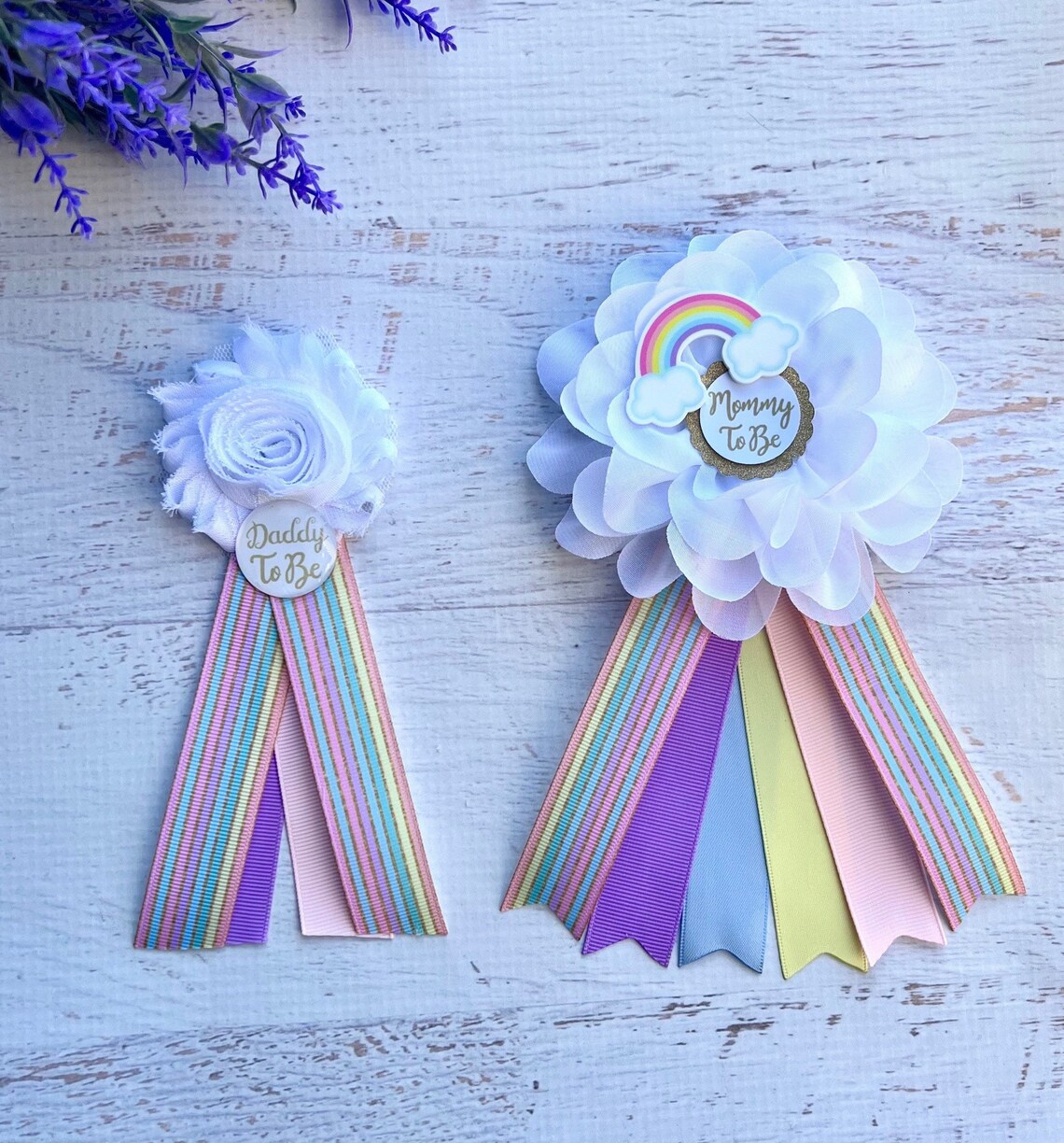 Pastel Rainbow Baby Shower Sash Pastel Rainbow Maternity | Etsy