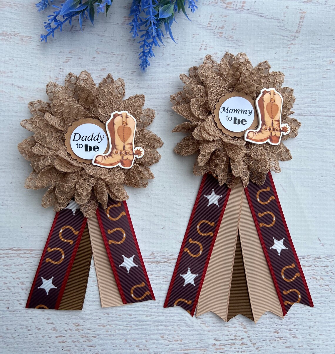 Cowboy Baby Shower Sash Boy Cowboy Maternity Sash Blue Cowboy - Etsy