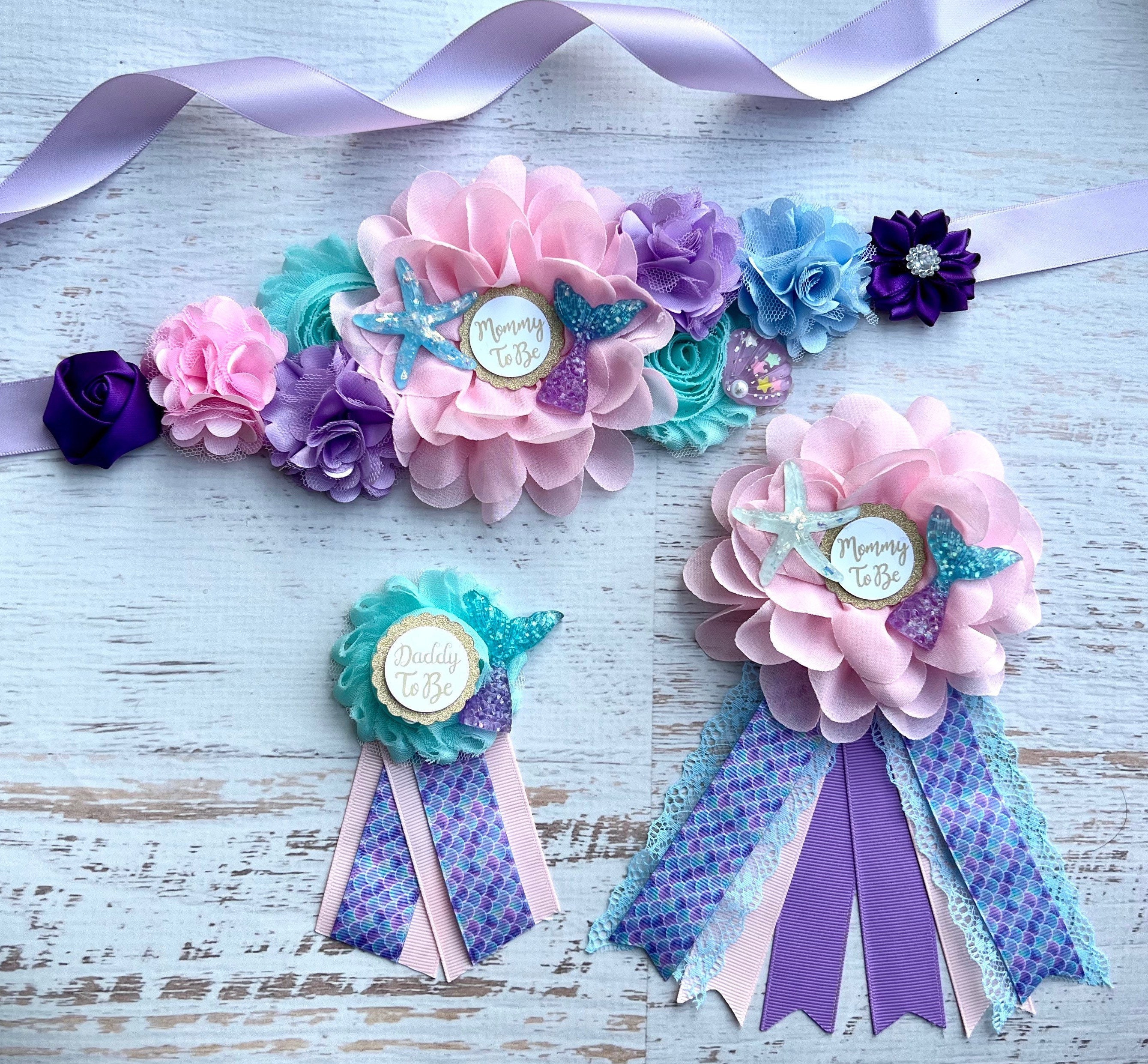 Mermaid Maternity Sash Mermaid Baby Shower Sash Under the Sea - Etsy